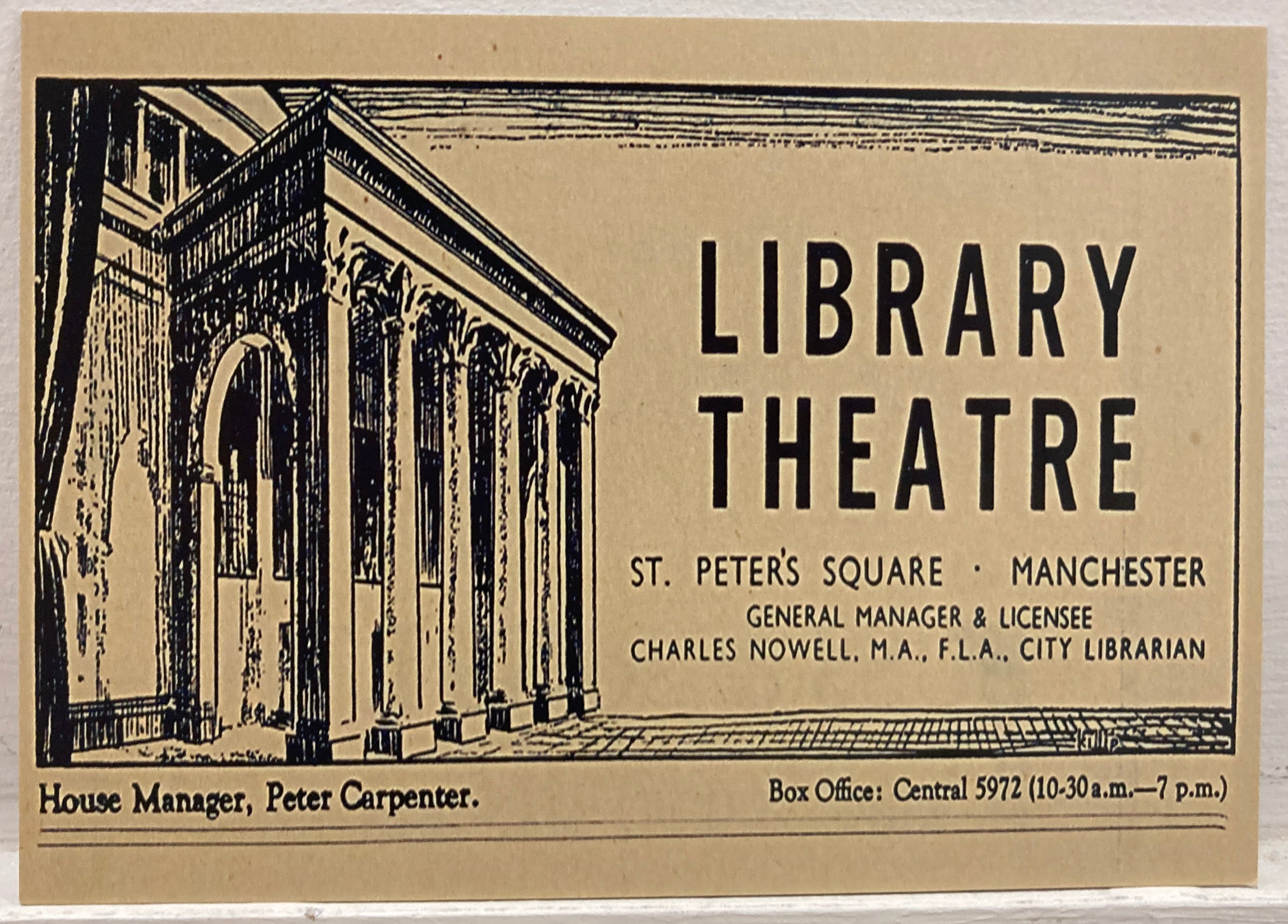 'Library Theatre' postcard – Manchester Libraries UK Store